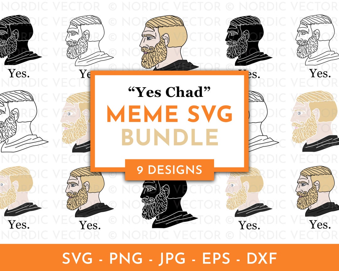 Yes Chad Meme Svg Bundle, Nordic Man Svg, Funny Meme Svg, Nordic Gamer ...
