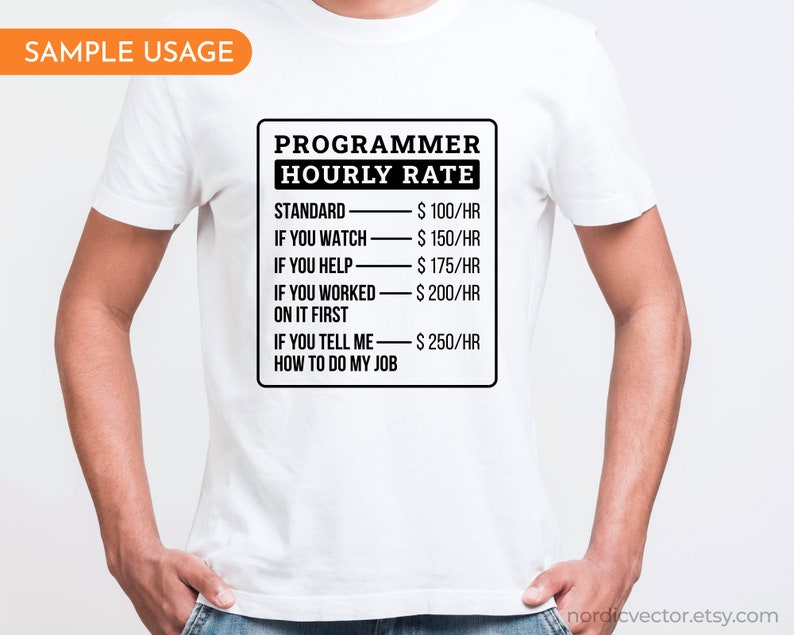 Programmer Hourly Rate Svg Coder Svg Funny Coding Quote Svg Geek Png Dxf ︱ Clipart Cut File