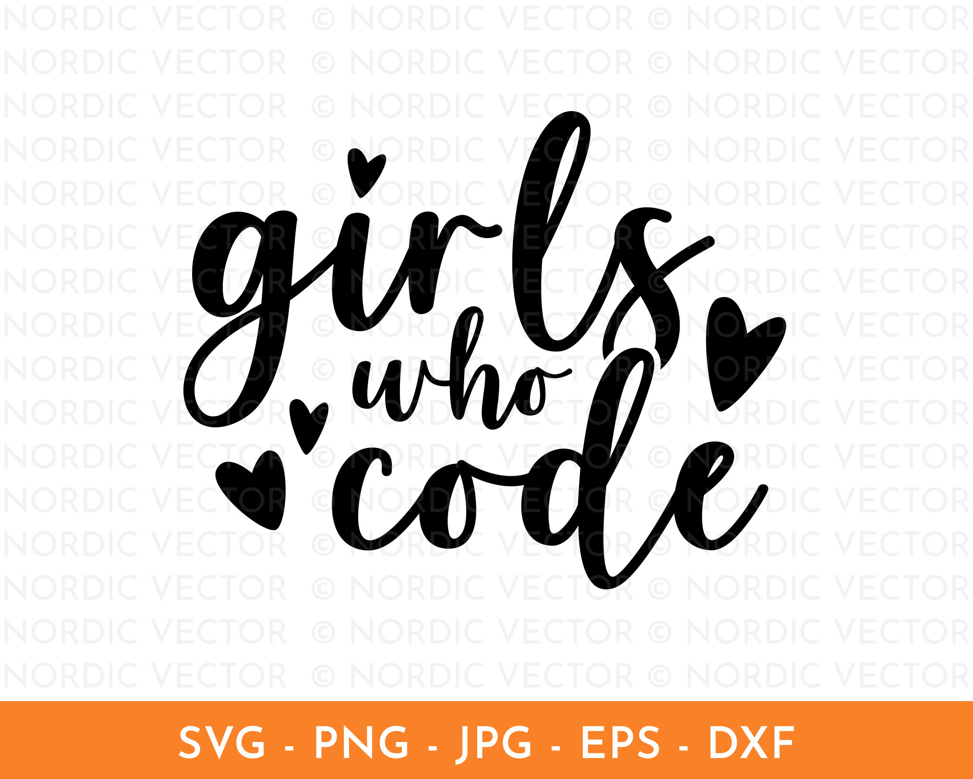 Girls Who Code Svg Programmer Svg Cute Coder Girl Quote Svg Png Dxf ︱ Clipart Cut File For 