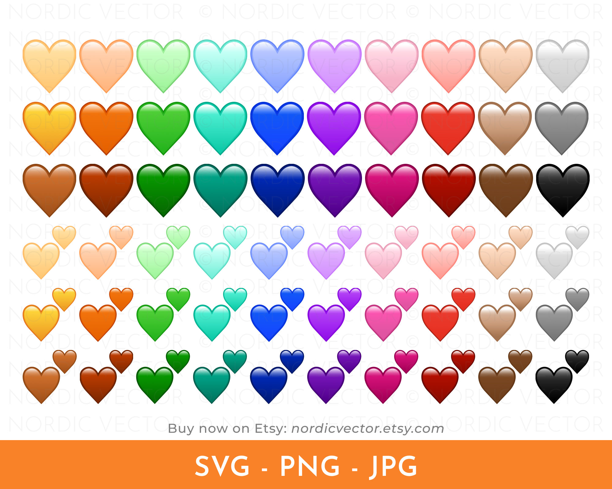 Heart Emoji Bundle, iPhone Heart Symbols, Ios Heart Icon SVG Files ...