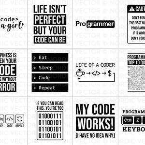 Programmer SVG Bundle, Coding Quote Svg, Computer Geek Svg, Nerd Svg, Png, Dxf ︱ Clipart, Cut ...