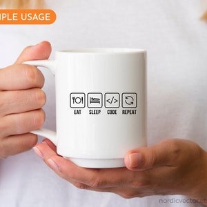 Funny Programmer Svg, Eat Sleep Code Repeat Svg, Programming Svg, Png ...