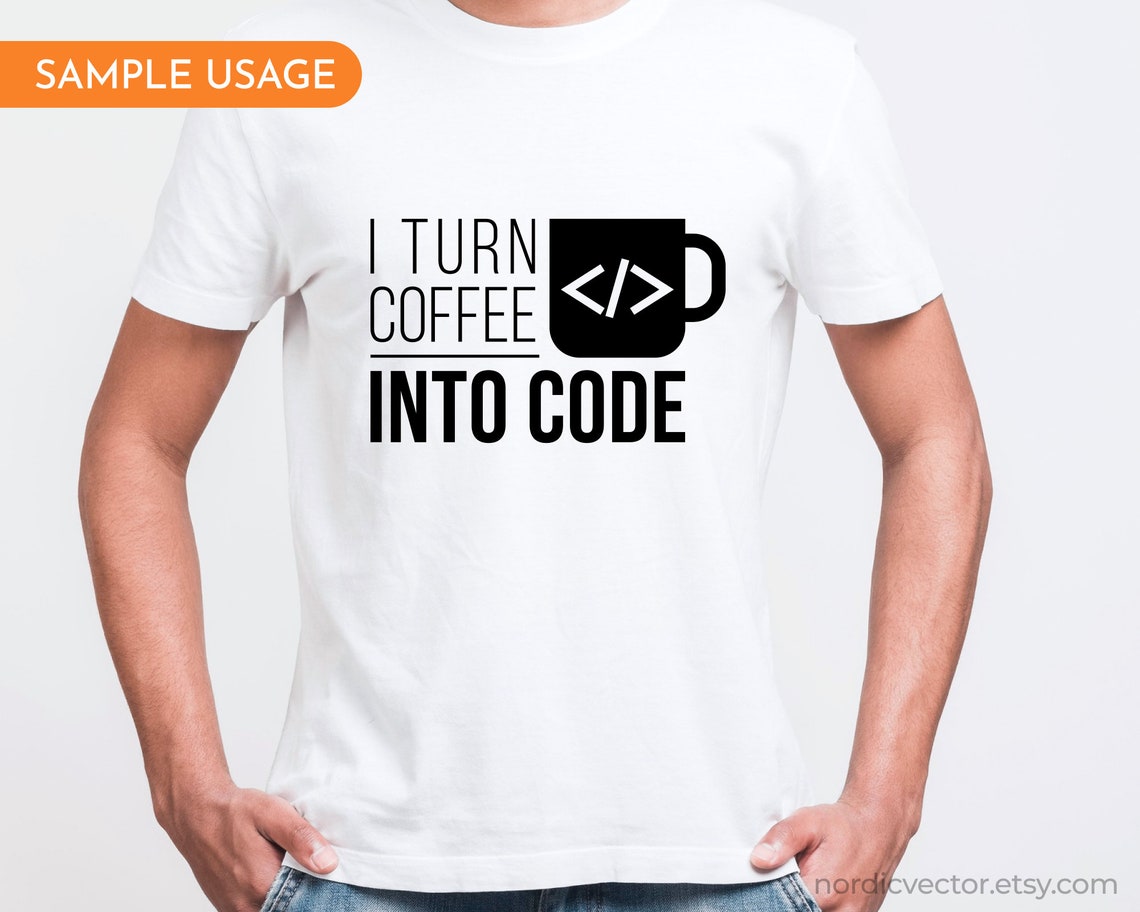 I Turn Coffee Into Code Svg, Programming Svg, Funny Coding Quote Svg ...