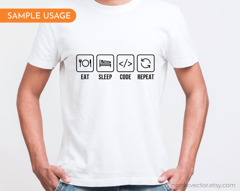 Funny Programmer Svg, Eat Sleep Code Repeat Svg, Programming Svg, Png ...