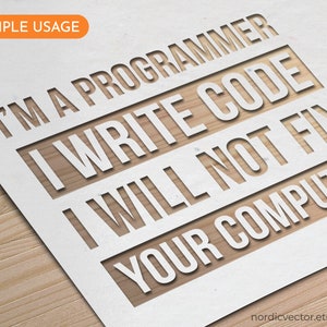 Funny Programmer Quote Svg, Coder Svg, Programming Svg, Computer Nerd Svg, Png, Dxf Clipart, Cut ...