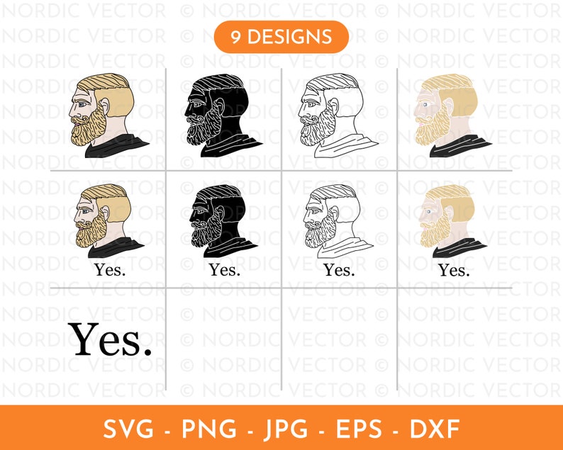 Yes Chad Meme Svg Bundle, Nordic Man Svg, Funny Meme Svg, Nordic Gamer ...