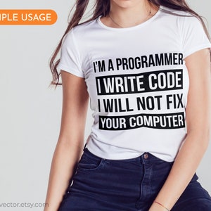 Funny Programmer Quote Svg, Coder Svg, Programming Svg, Computer Nerd Svg, Png, Dxf Clipart, Cut ...