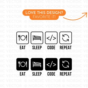 Funny Programmer Svg, Eat Sleep Code Repeat Svg, Programming Svg, Png ...
