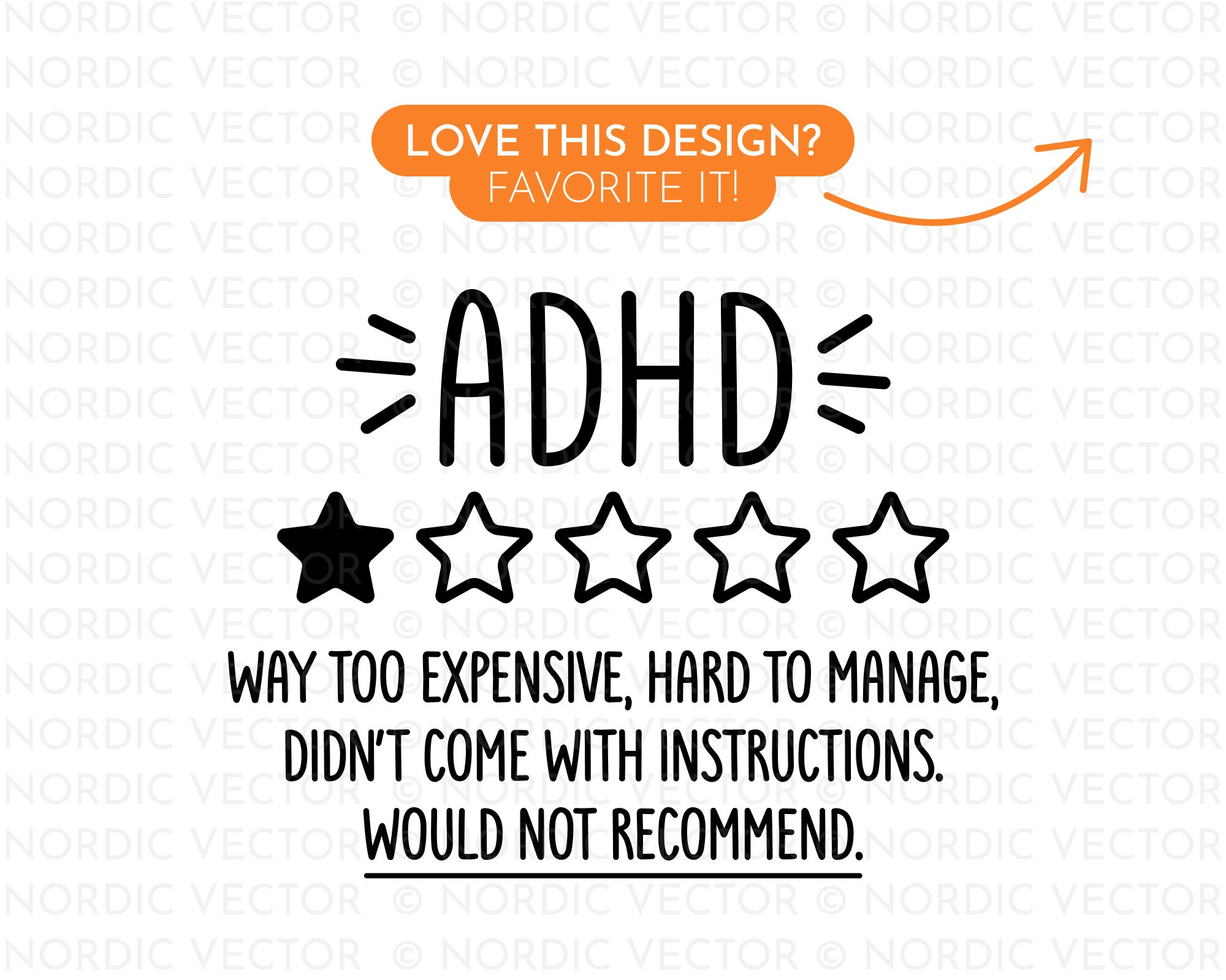 Funny Adhd Quotes Svg, 1 Star Review Svg, Adhd Png, ADHD Awareness Svg ...