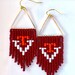Virginia Tech Hokie VT Dangle Seed Bead Fringe Earrings in Maroon and ...