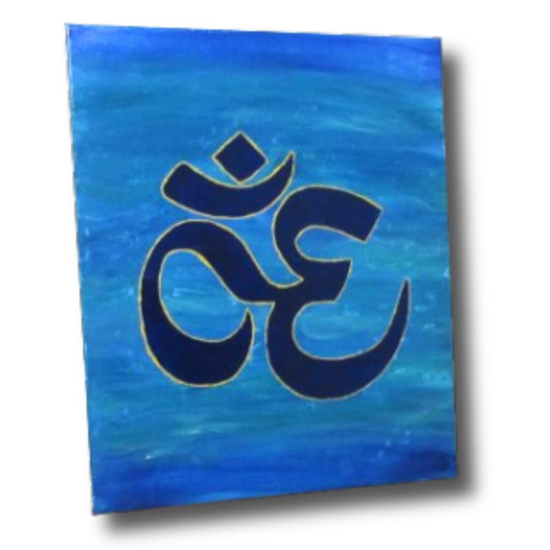Golden Om Painting OM Shanthi Minimalist Wall Art Living Room Art ...