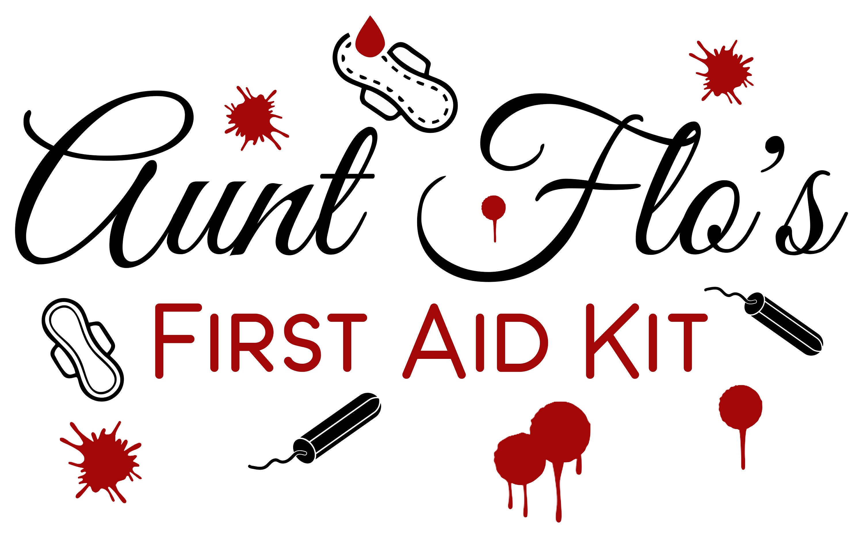 Aunt Flo's First Aid Kit Funny Cosmetic Bag Svg, Toiletry Bag Svg ...