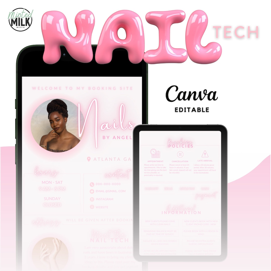 DIY Acuity Site | Baby Pink Nail Tech Website, Booking Site, Website ...