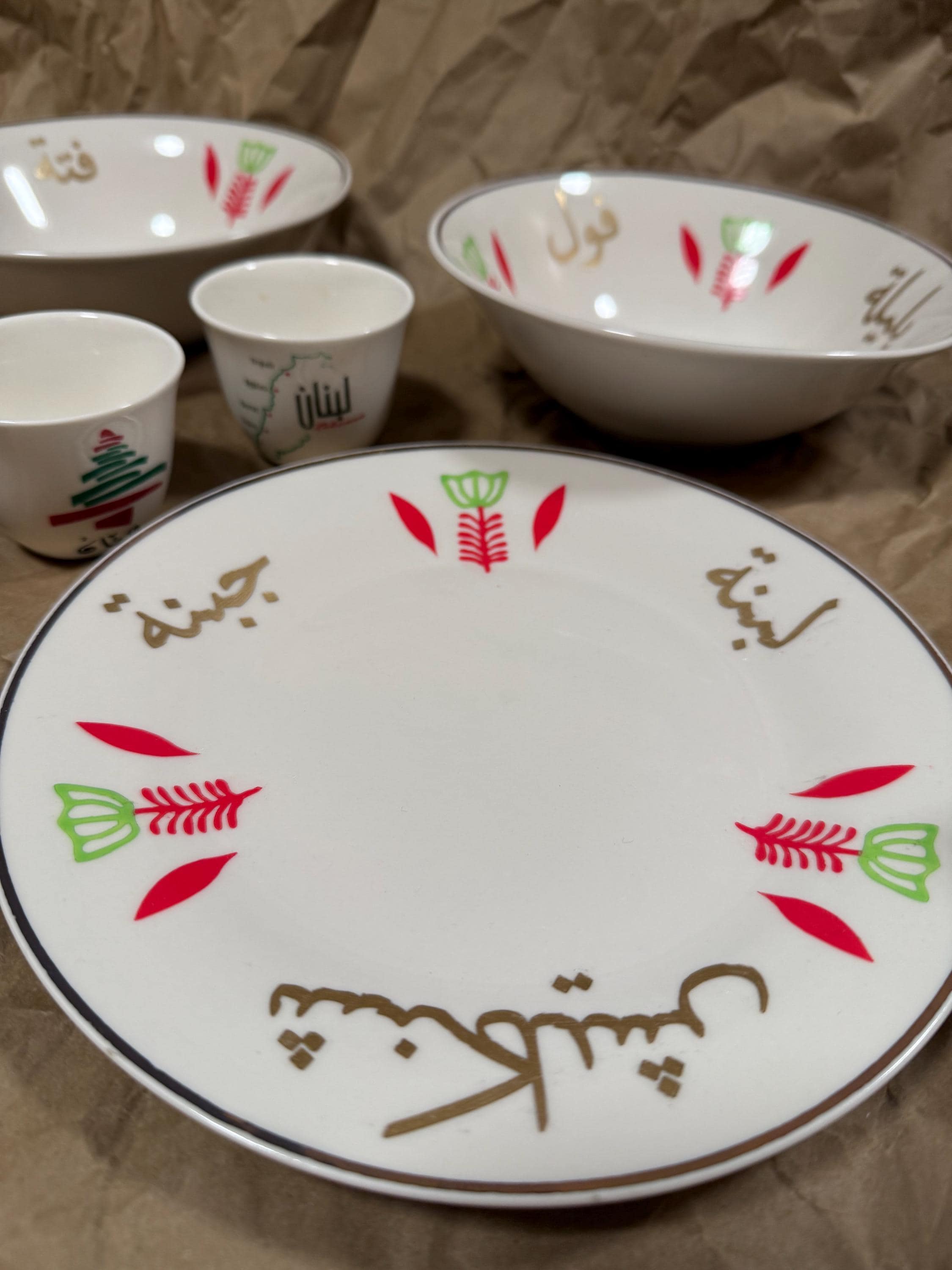 Handmade Lebanese Folk-art Ceramic Plate | Decorative Only | Gold Rim ...