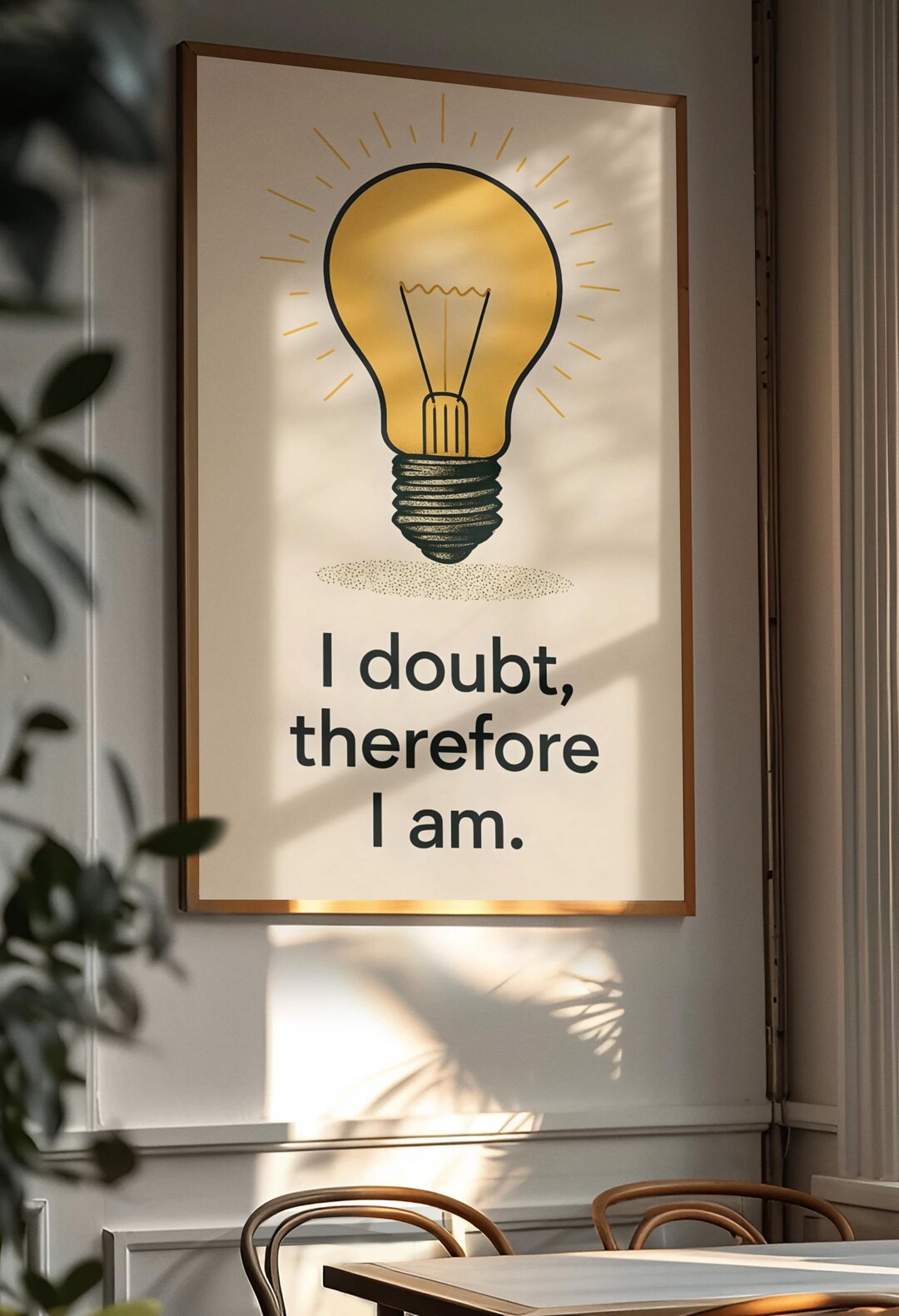 Skeptic Poster, I Doubt Wall Art, Philosophy Critical Decor, Academia ...