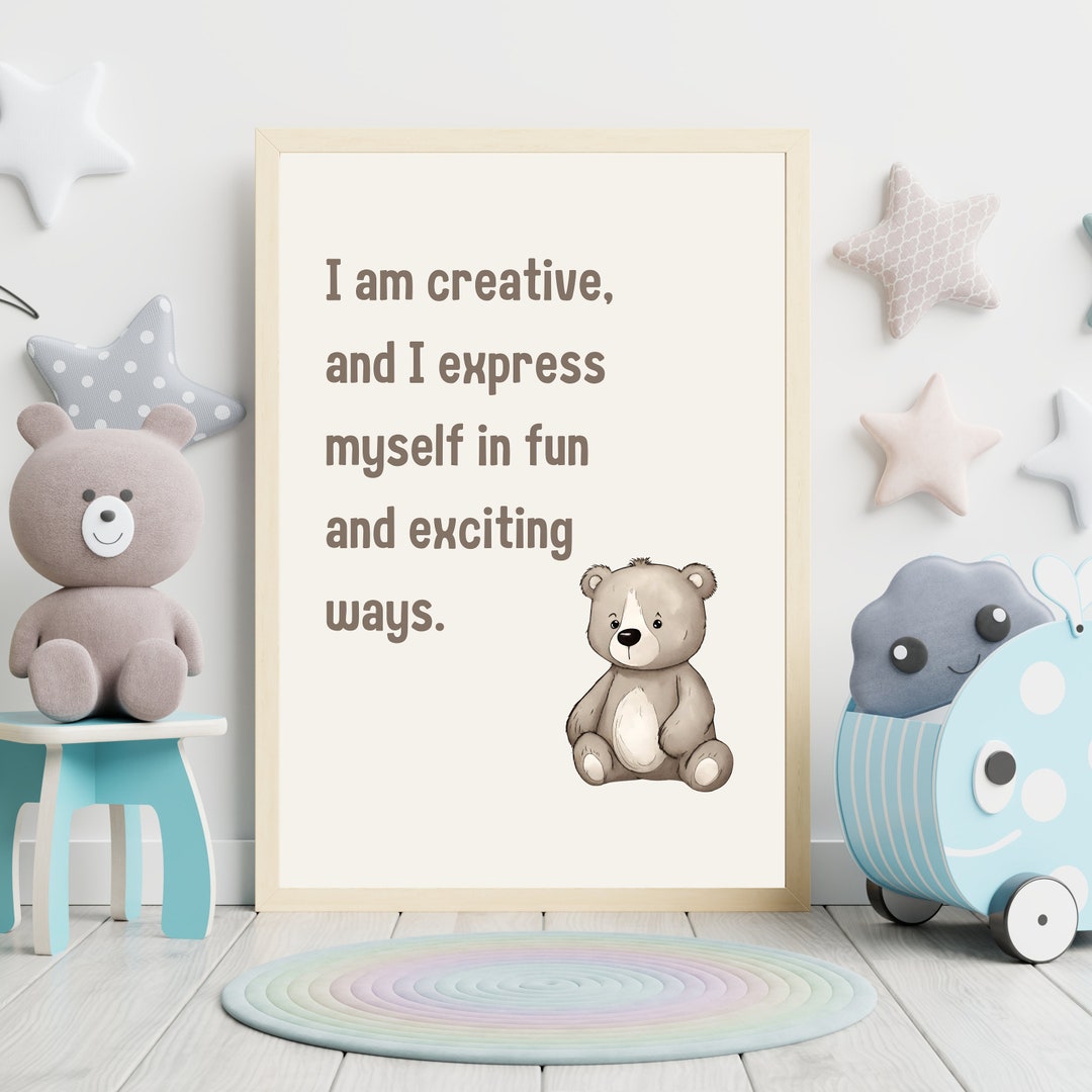 Kids Affirmation Wall Art, Positive Quotes for Kids, Inspirational ...
