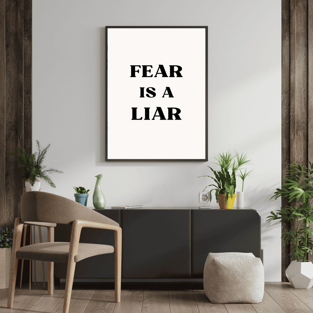 Motivational Quotes Wall Art, Fear is a Liar Printable Wall Art ...