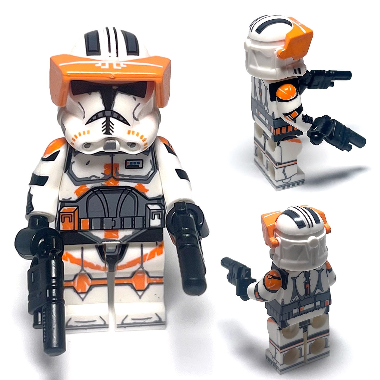 212th Attack Battalion Custom Orange Clone Troopers Star Wars Clone Wars Minifigures Battlepack ...
