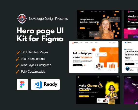 Hero Page UI Kit for Figma - Etsy