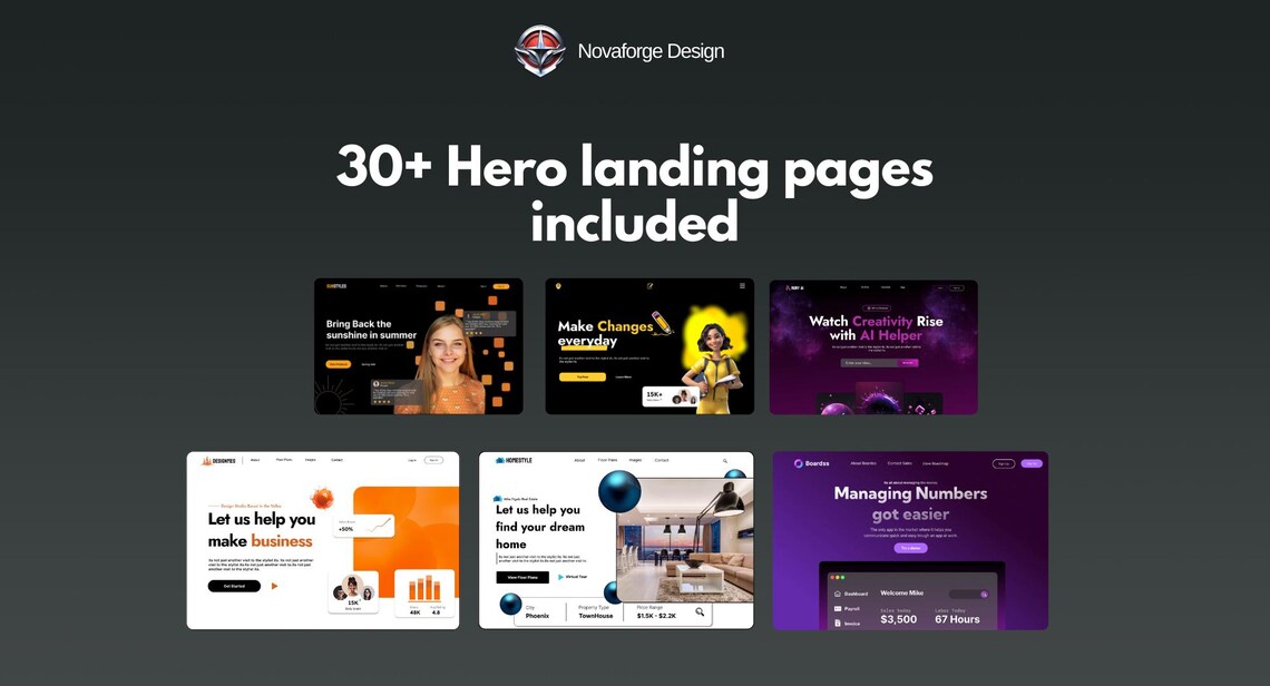 Hero Page UI Kit for Figma - Etsy
