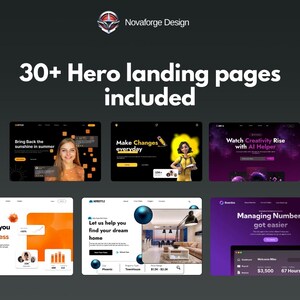 Hero Page UI Kit for Figma - Etsy