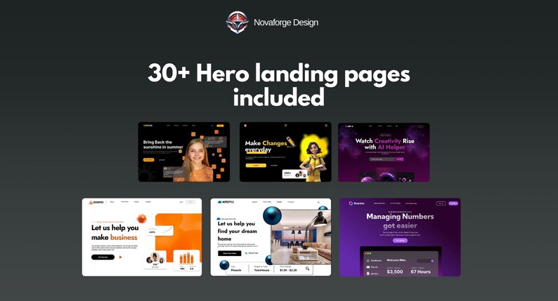 Hero Page UI Kit for Figma - Etsy