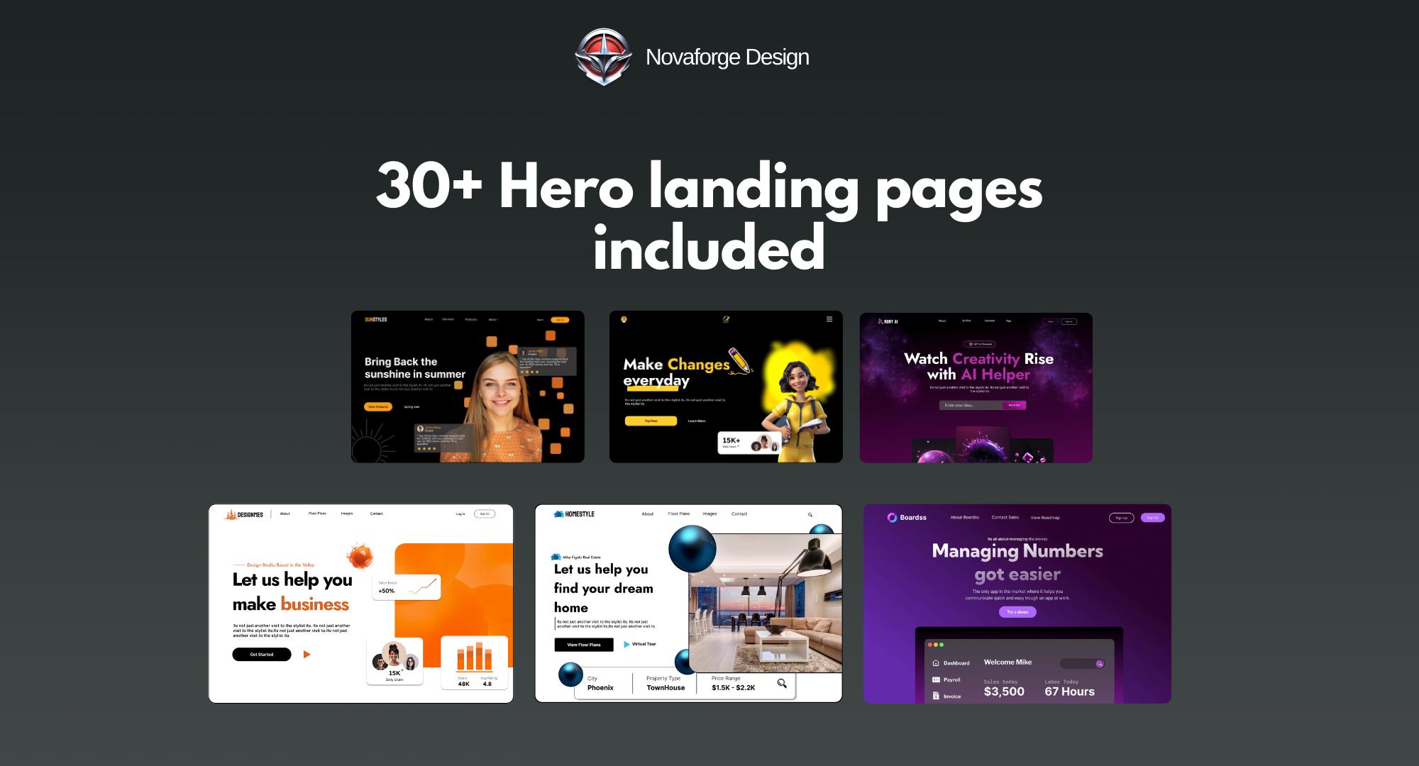 Hero Page UI Kit for Figma - Etsy