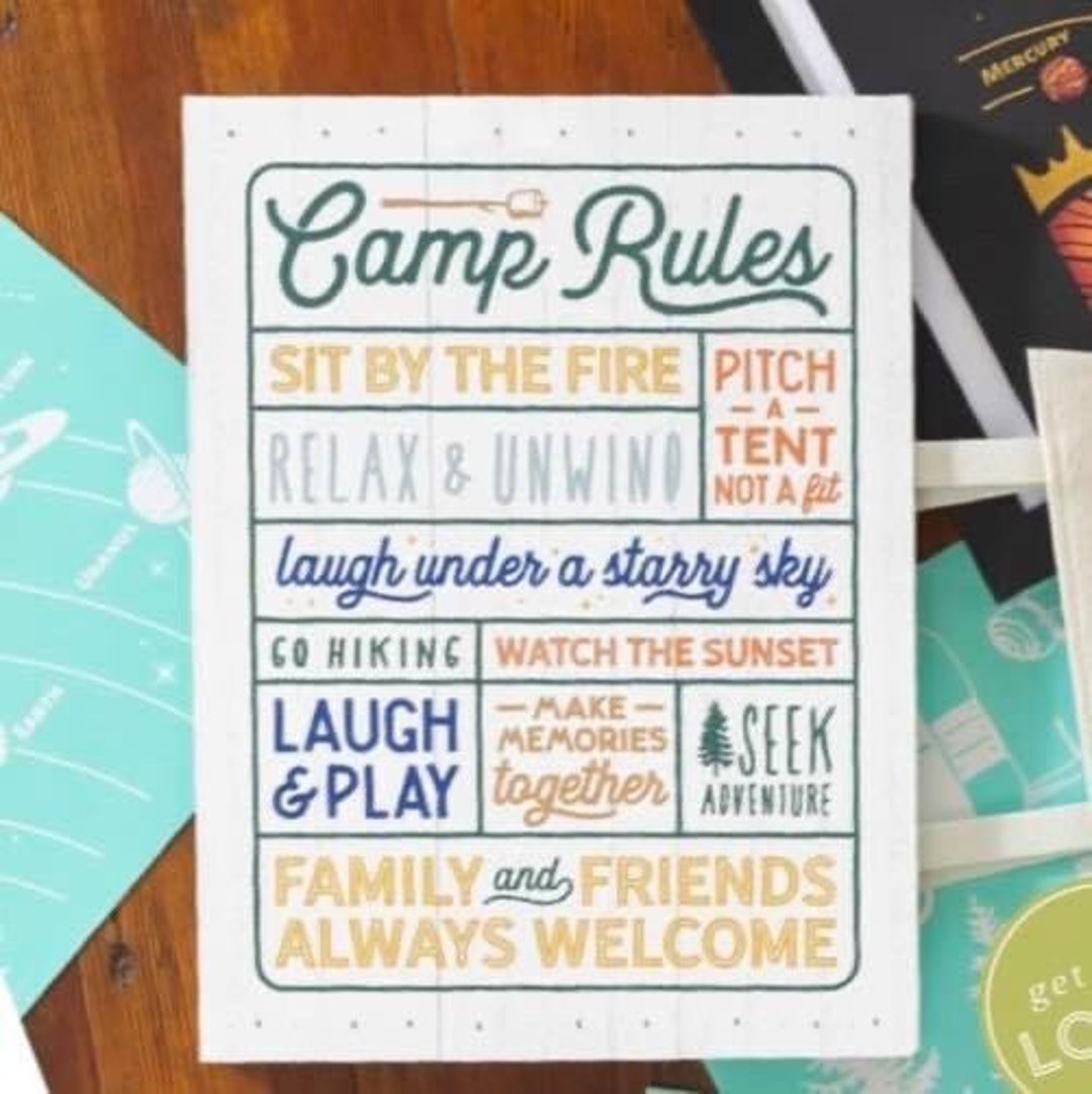 Camp Rules White Wood Pallet Sign - Etsy
