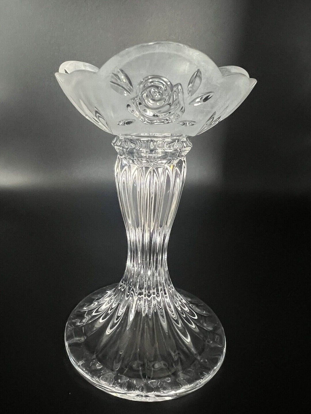 Oneida Lead Crystal Candlesticks Southern Rose Garden Pattern Set of 2 ...