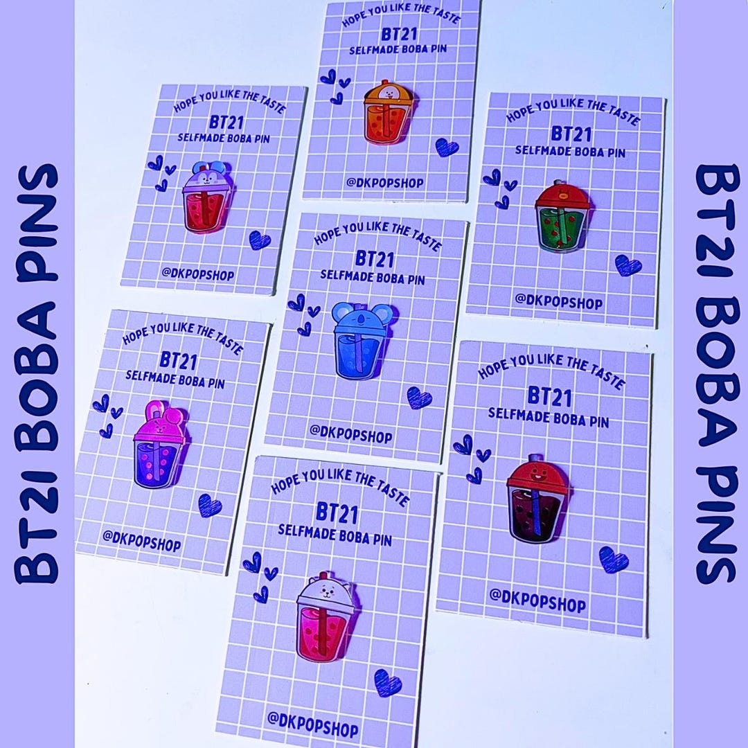 Kpop Pins BT21 Bubble Tea, BTS, BT21, Bangtan - Etsy