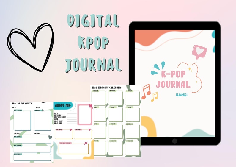 Digital Kpop Tracker, Planner, Digital Download, Druckbar, ästhetischer ...