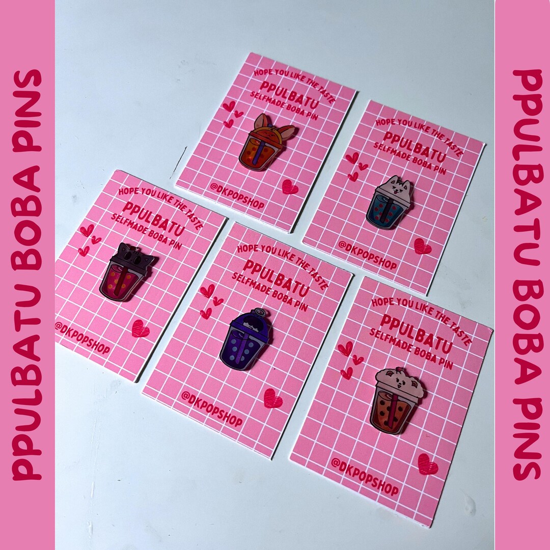 PPULBATU Bubble Tea Pins: TXT Kpop Inspired - Etsy