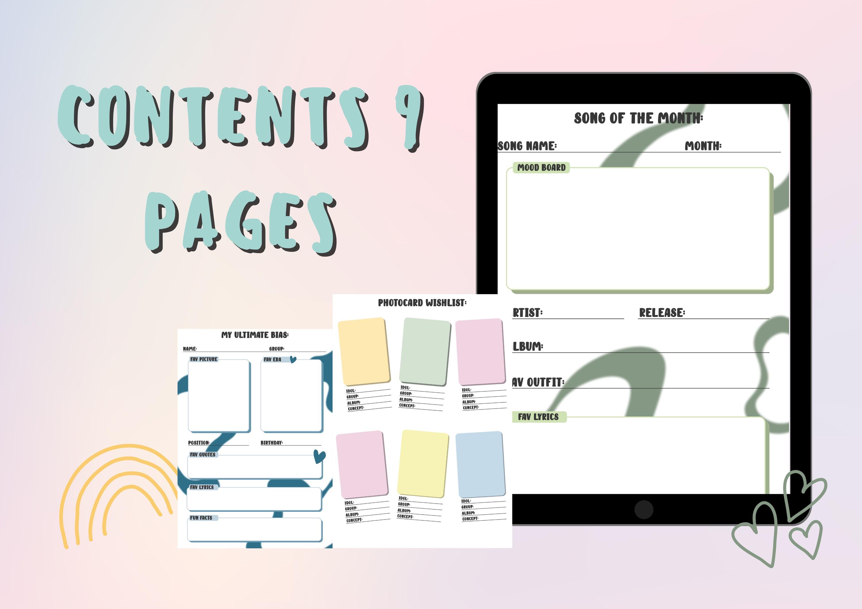 Digital Kpop Tracker, Planner, Digital Download, Druckbar, ästhetischer ...