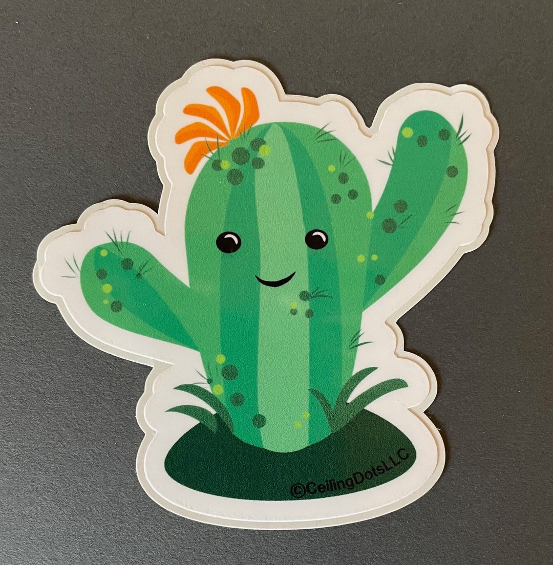 Cactus Smile Sticker, Stickers, Decals, Labels - Etsy