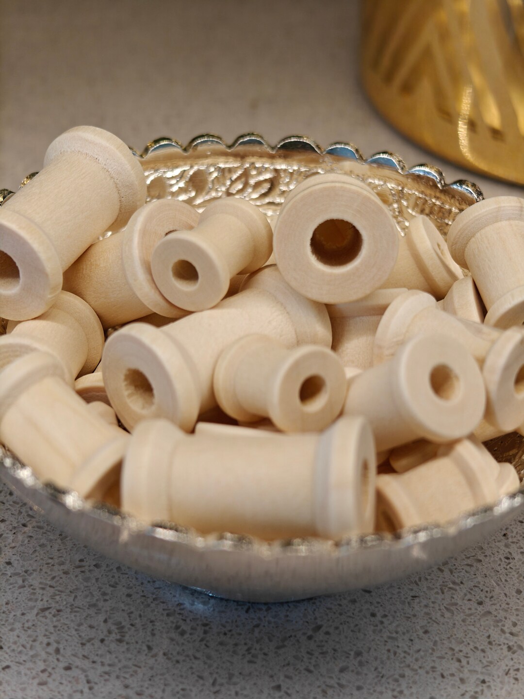 Wooden Bobbins Wooden Spools Empty Plain Ribbon Reels Sewing Threading ...