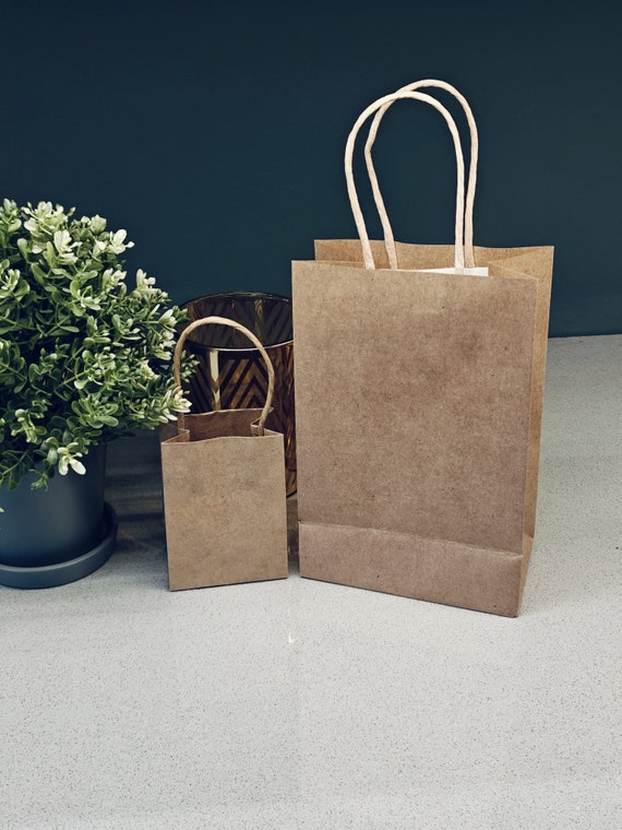 Mini Brown Paper Gift Bags NBEADS 10pcs Small Kraft Brown Paper Bag,