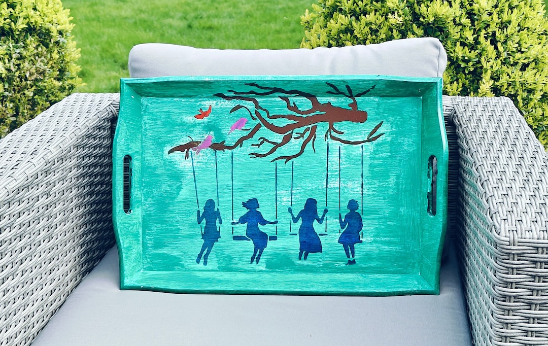 Best Friends on a Swing Design Girlfriends Forever Large Wodden Trays ...