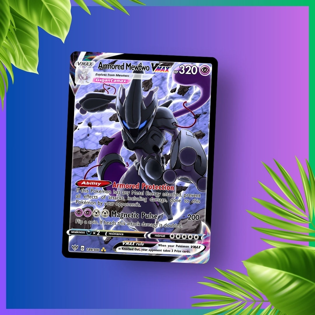 Mewtwo Armored Form VMAX Pokemon Card - Etsy