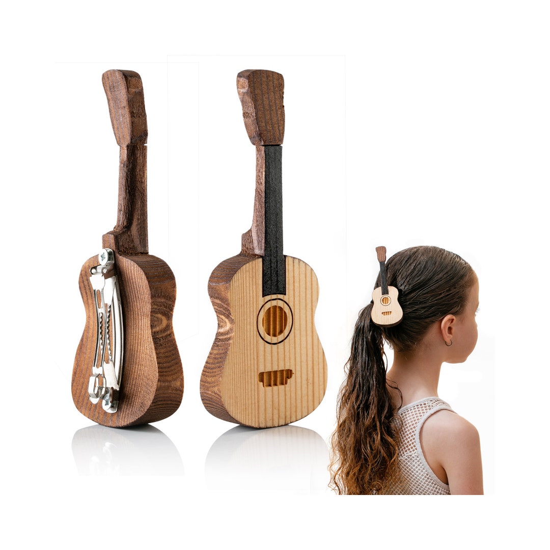 Wooden Hair Clip, Guitar Hair Clip, Music Hair Clip, Handmade Hair Clip ...