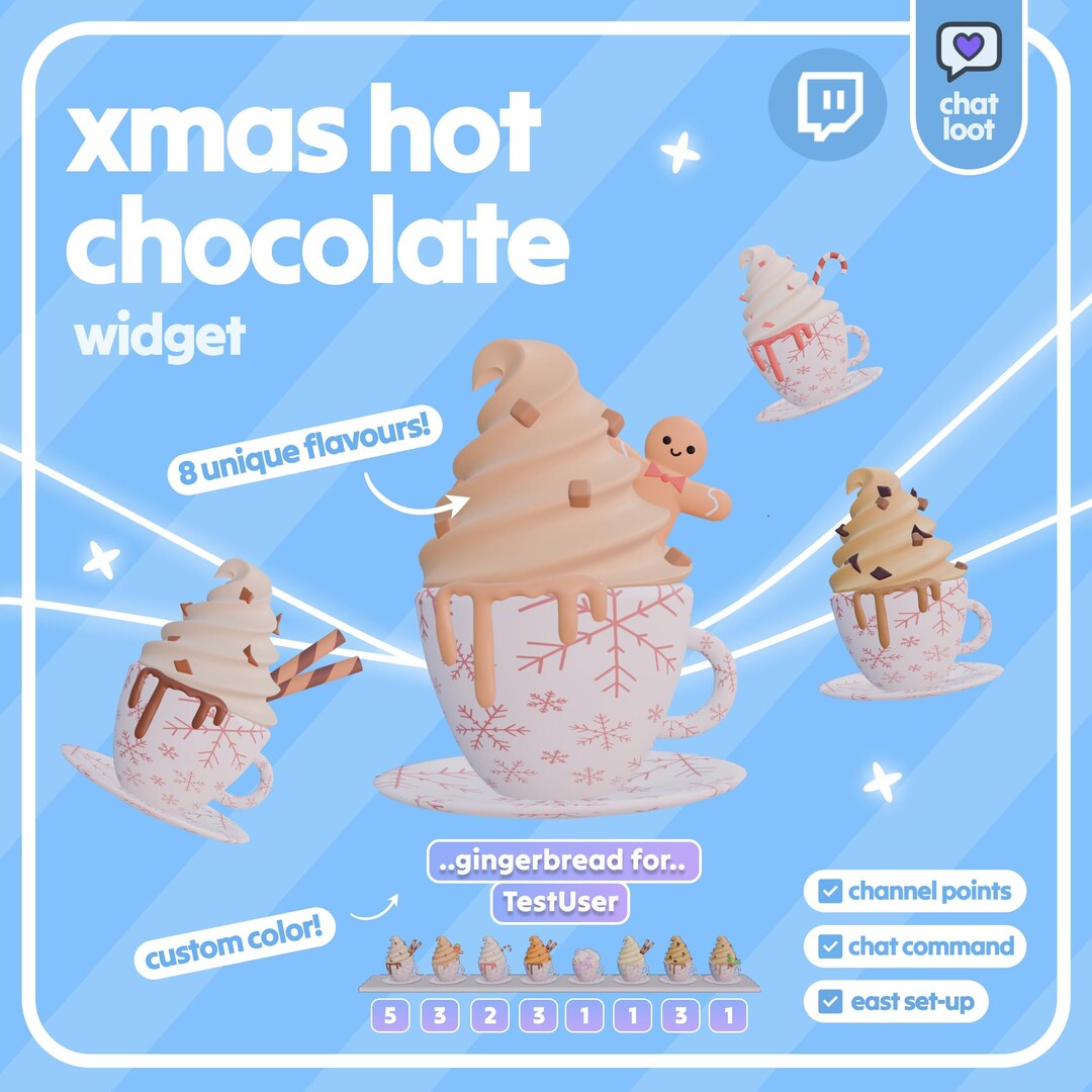 Christmas Hot Chocolate Twitch Widget: Animated Streamer Asset - Etsy