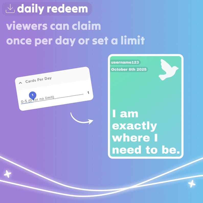 Daily Affirmation Cards Twitch Widget: Animated Streamer Asset - Etsy