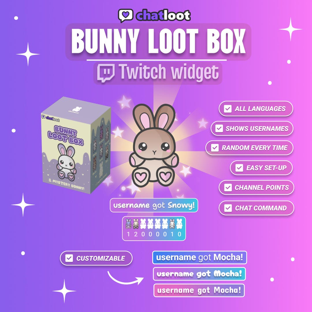 Bunny Loot Box Twitch Widget: Animated Streamer Asset - Etsy UK