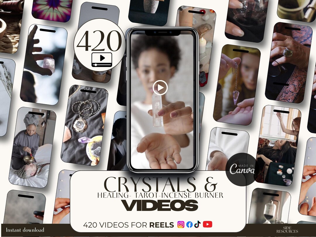 420 Healing Videos- Crystal Canva Templates Instagram Reels- Spiritual ...