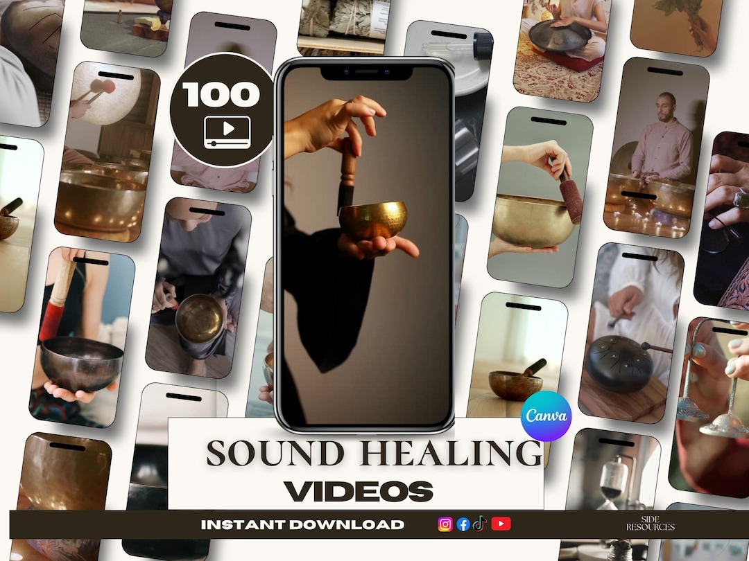 Sound Healing Video Templates Canva | 100 Holistic Reels & Wellness ...