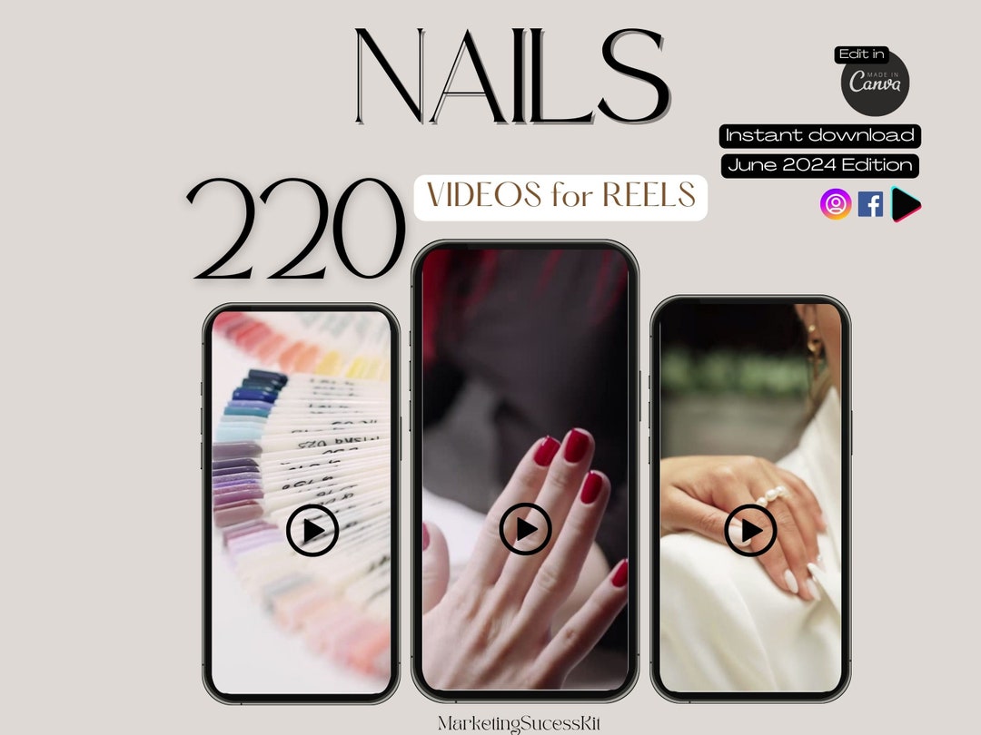220 Nail VIDEOS for Reels Nail Reels for Tiktok Instagram Instant ...
