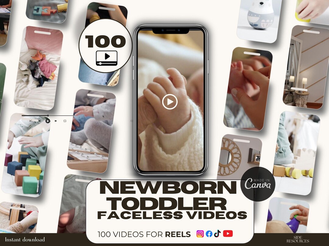 100 Babies Videos- Aesthetic Social Media Stock Videos- Faceless Reels ...