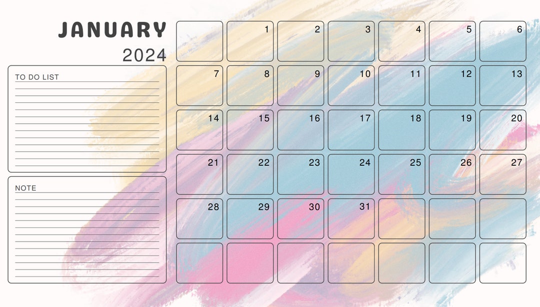 Color Splash Calendar 2024 - Etsy