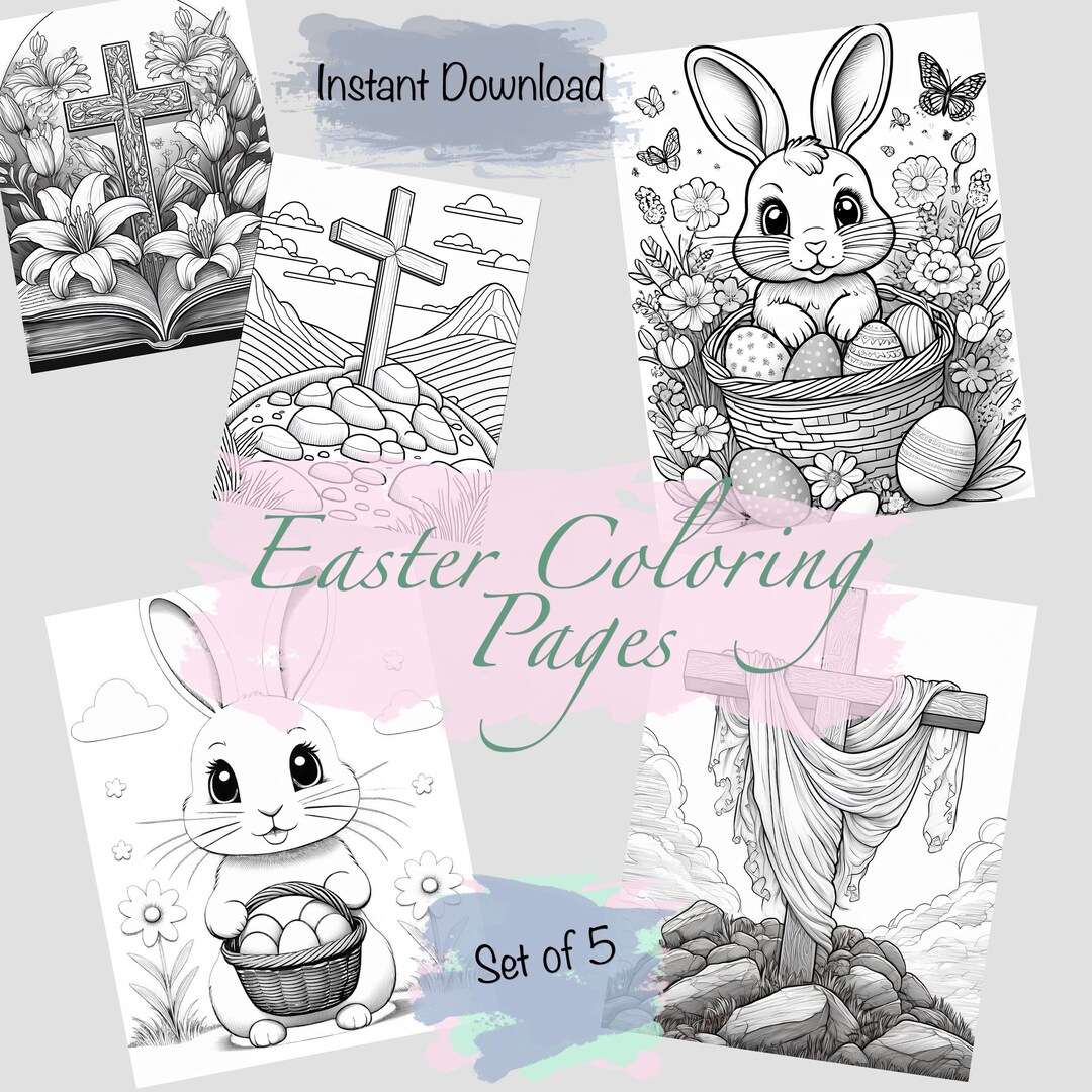 Printable Easter Coloring Pages for Kids | Cute Bunny, Easter Eggs ...