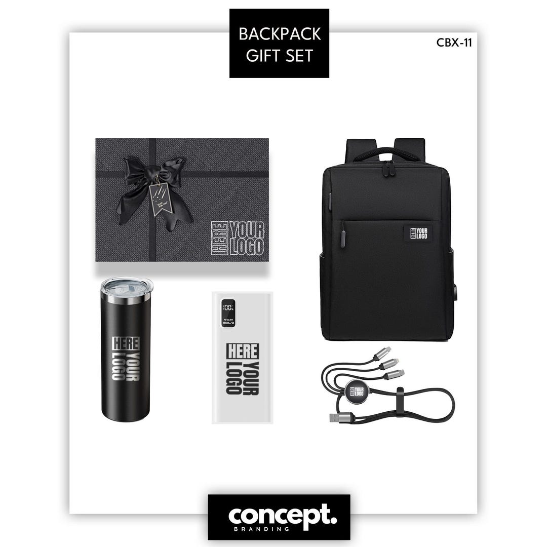 Premium Business Logo Backpack Gift Box, Corporate Branding Backpack ...