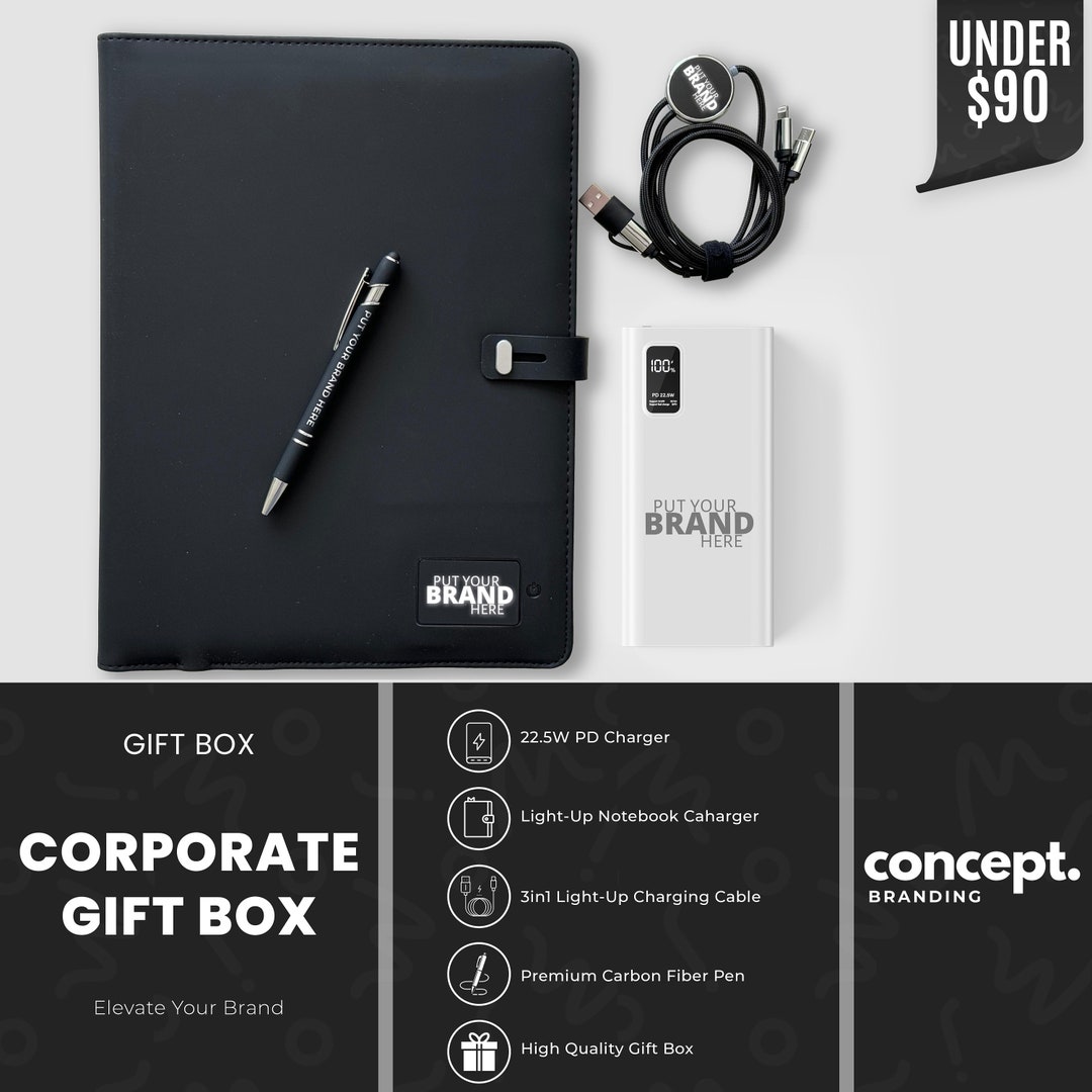 Custom Engraved Company Logo A4 Business Portfolio Charger, Company ...
